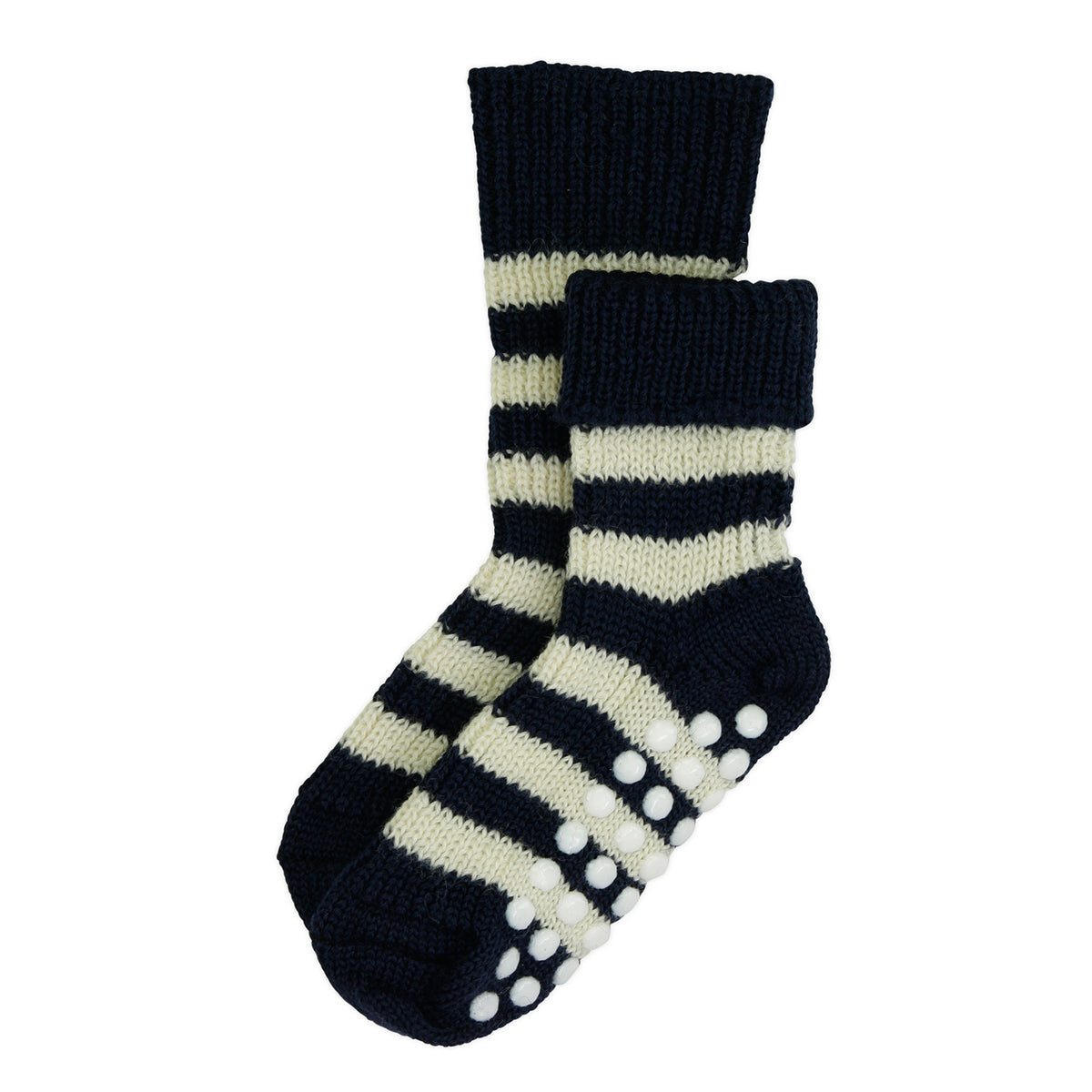 Children stoppers sock pure organic virgin wool coarse knit nature ...